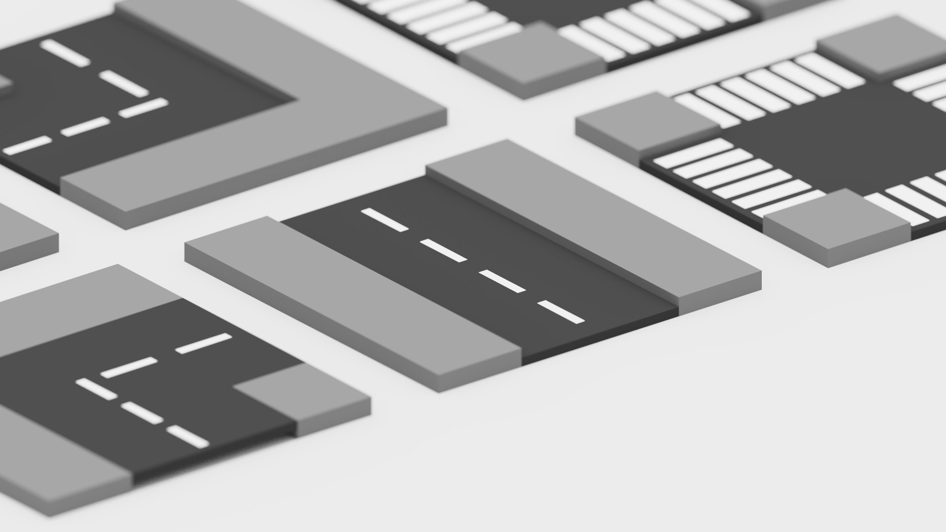 Voxel Road Sections 3D Model - TurboSquid 1871603