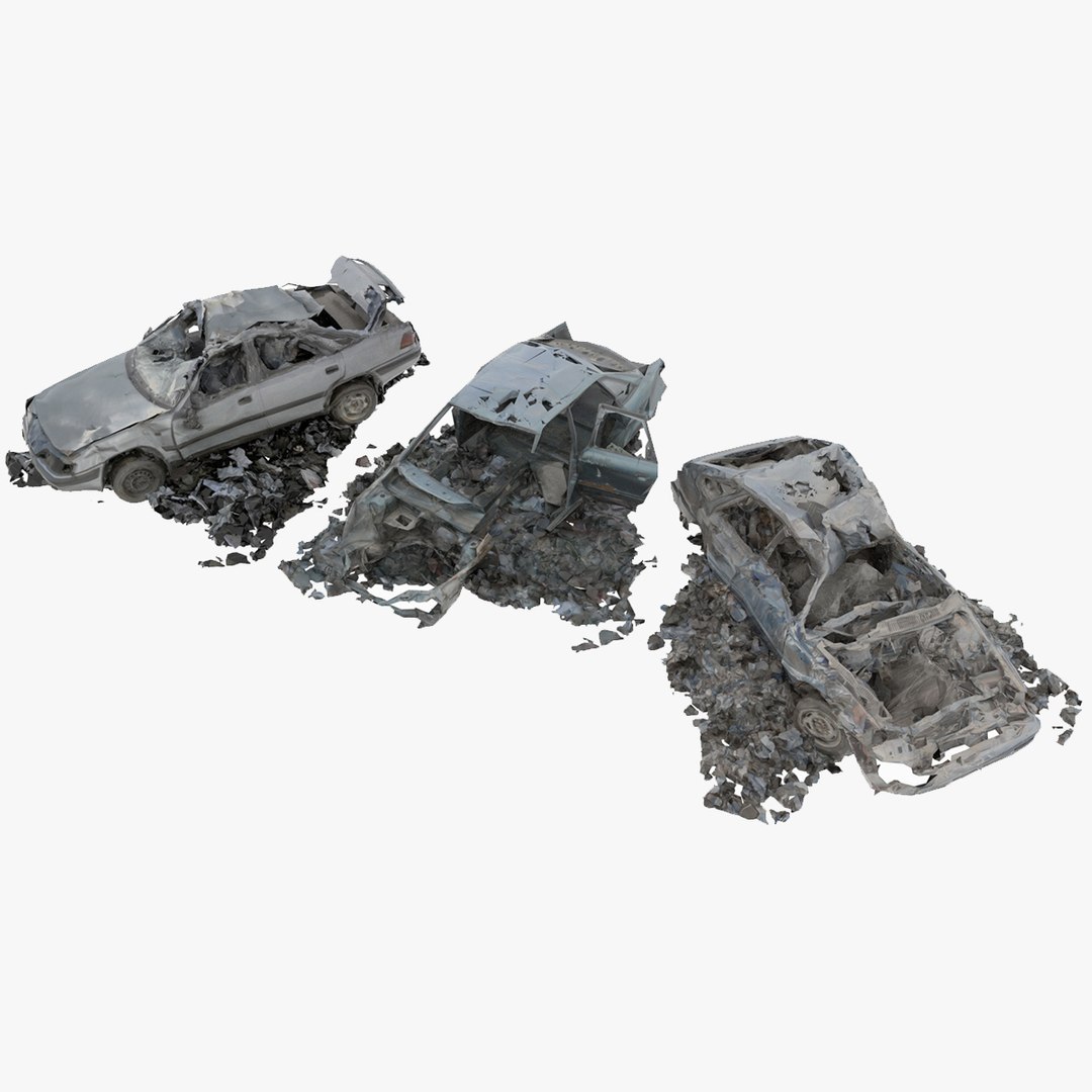 3D Model Abandoned Cars Destroyed Vehicles Pack A3 - TurboSquid 1834416