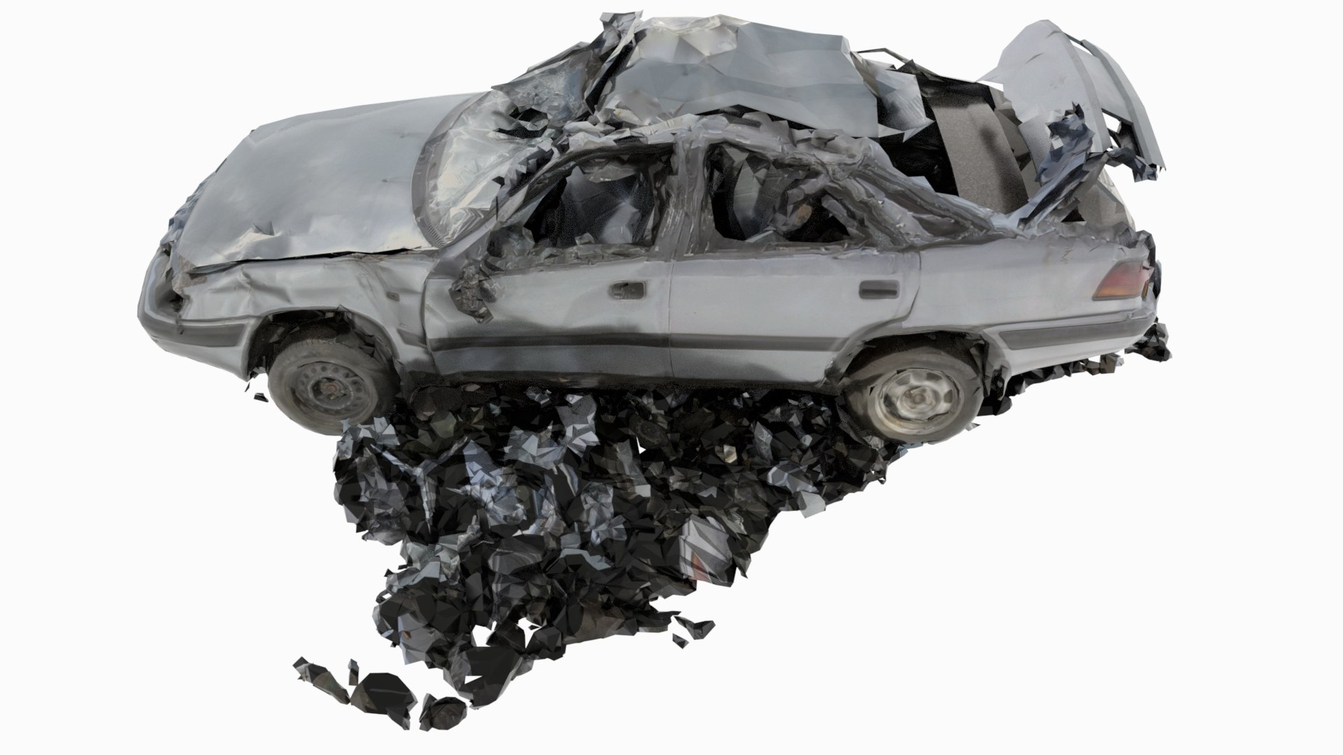 3D Model Abandoned Cars Destroyed Vehicles Pack A3 - TurboSquid 1834416