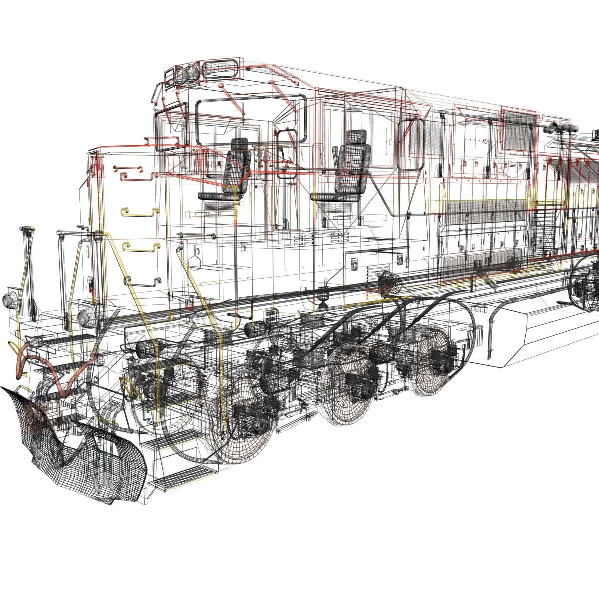 emd sd70ace locomotive engines 3d model