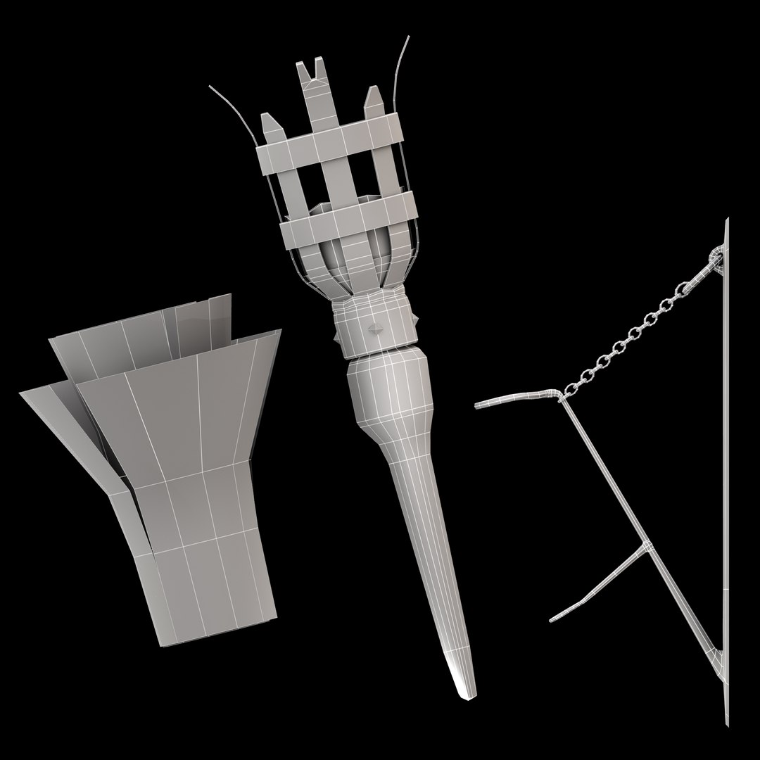 3D Medieval Wall Torch Model - TurboSquid 1729346