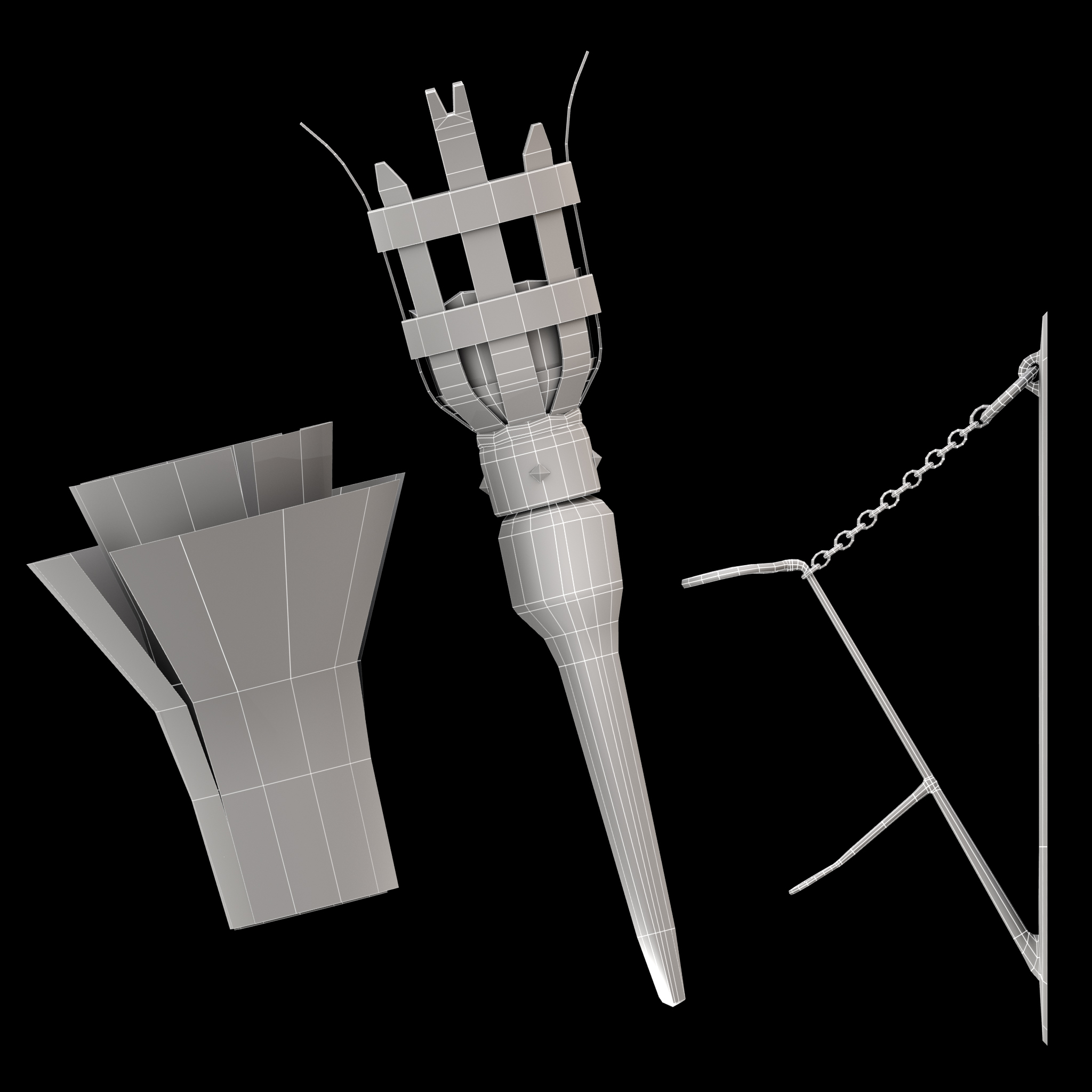 3D Medieval Wall Torch model - TurboSquid 1729346