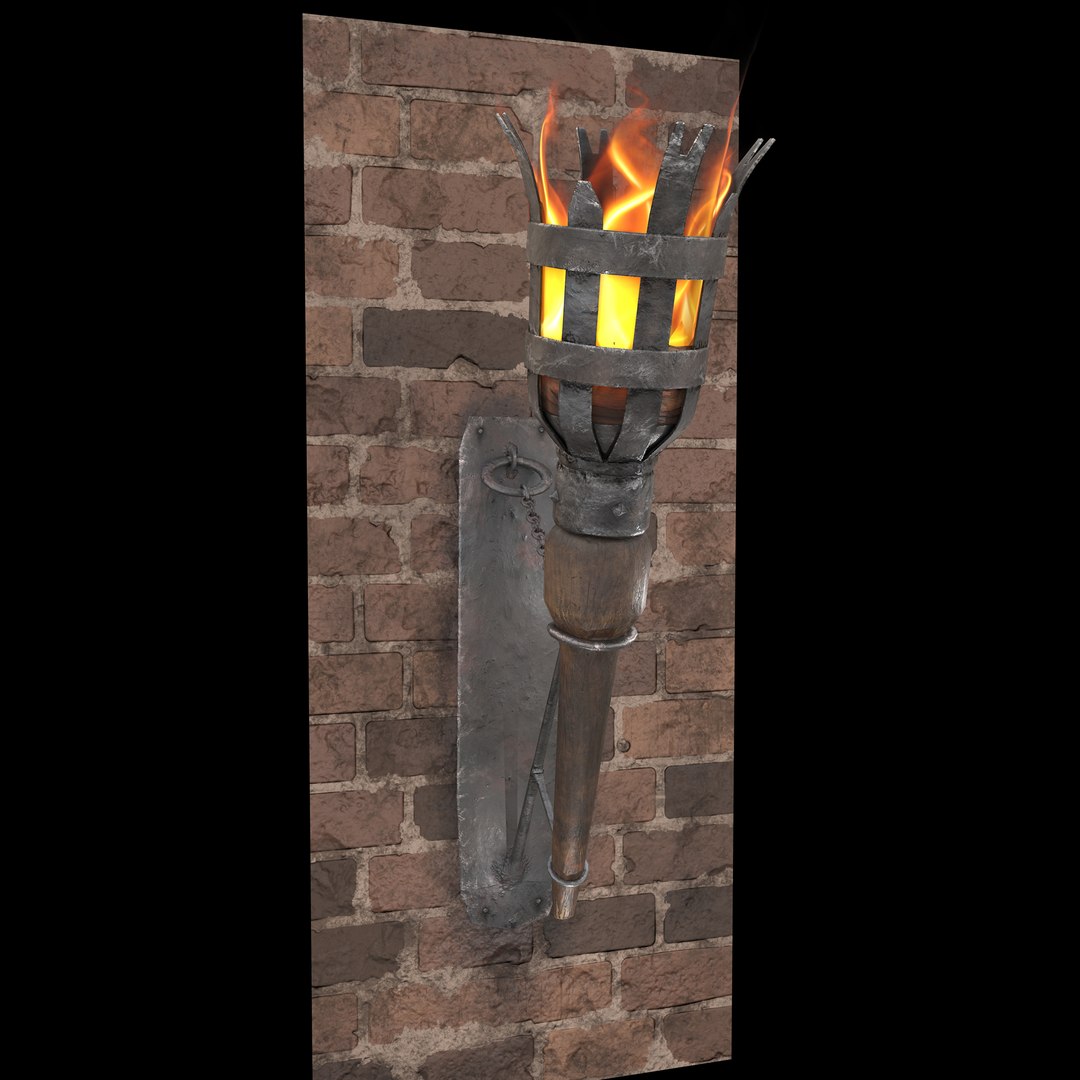 3D Medieval Wall Torch Model - TurboSquid 1729346