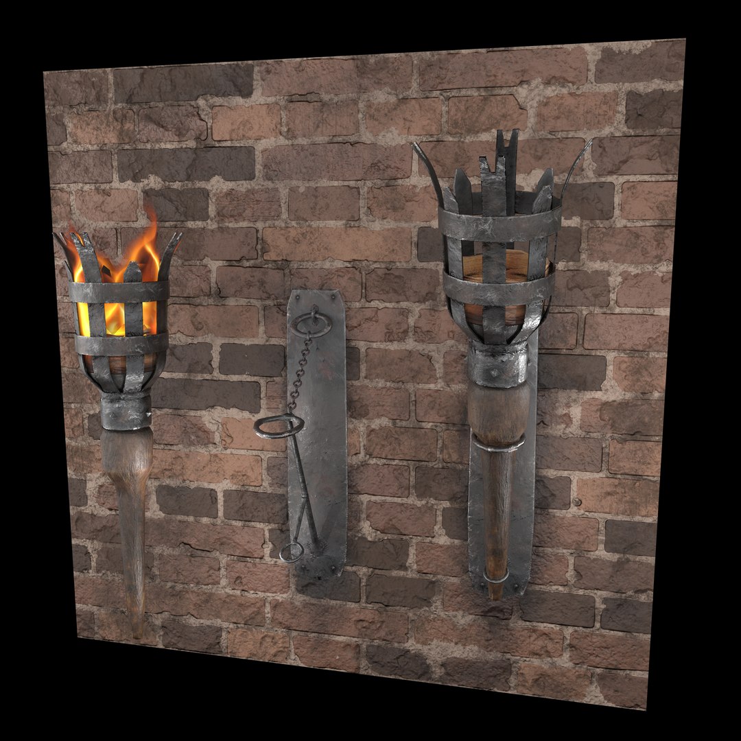 3D Medieval Wall Torch Model - TurboSquid 1729346