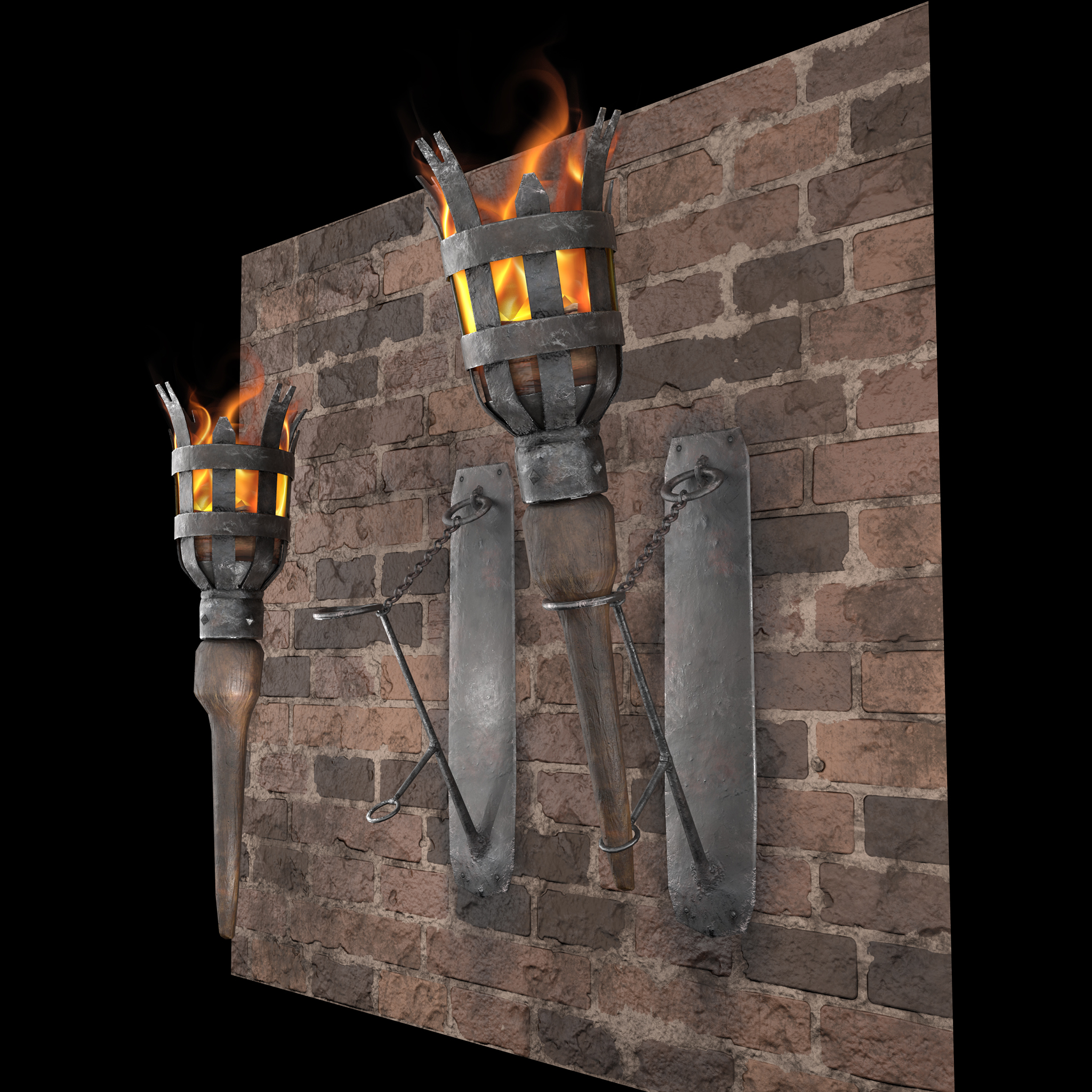 3D Medieval Wall Torch model - TurboSquid 1729346