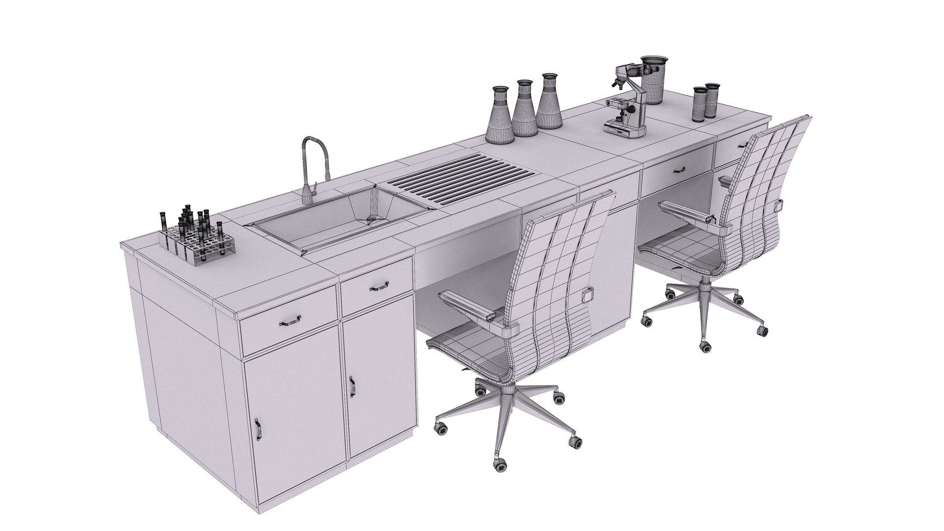 3D Laboratory Table Model - TurboSquid 1835517