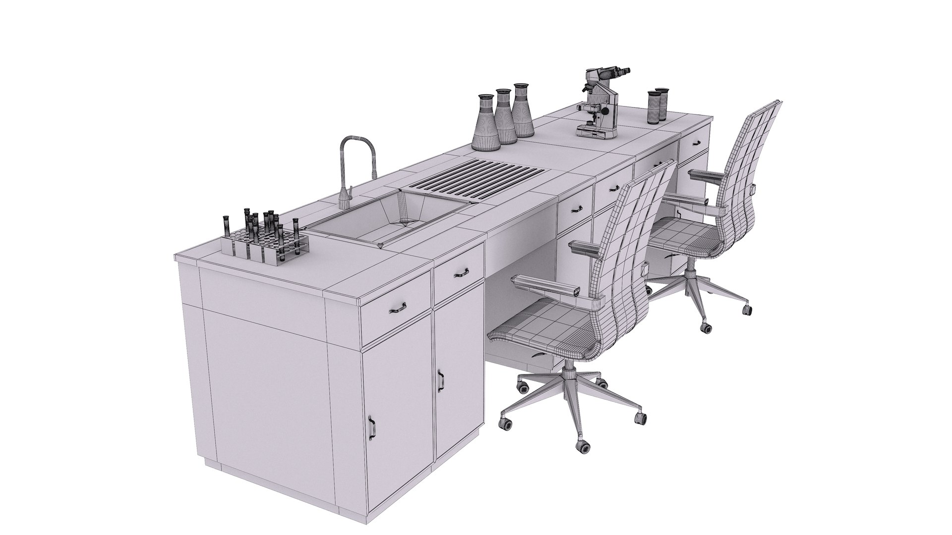 3D Laboratory Table Model - TurboSquid 1835517