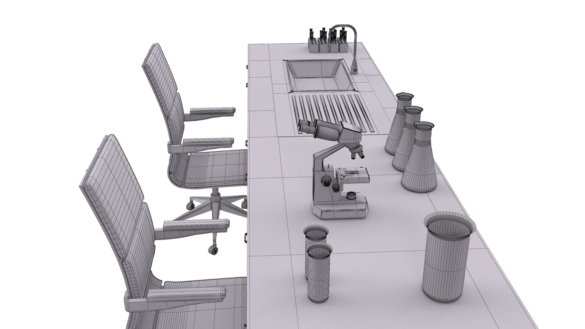 3D Laboratory Table Model - TurboSquid 1835517