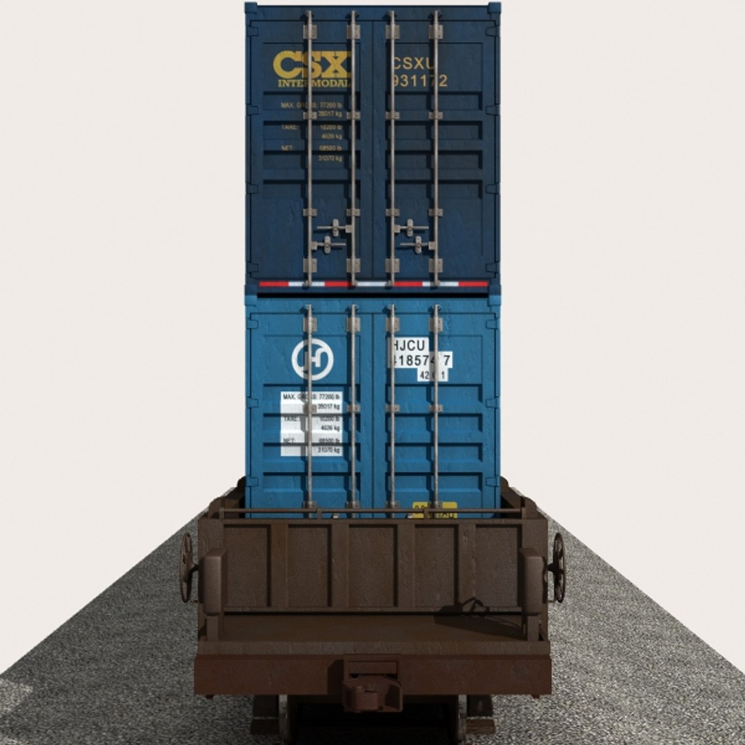lwo container stack railcar