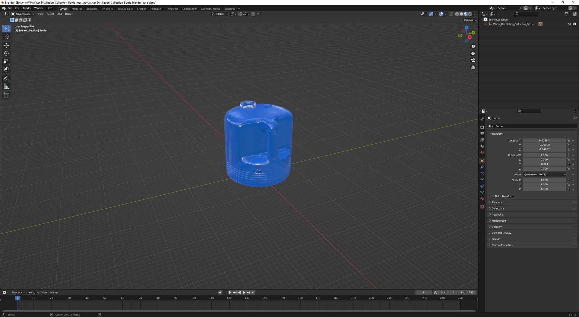 3D Water Distillation Gathering Bottle - TurboSquid 2407522
