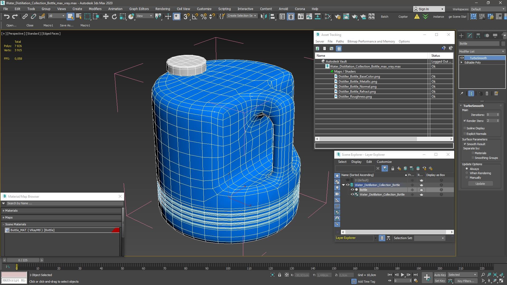 3D Water Distillation Gathering Bottle - TurboSquid 2407522