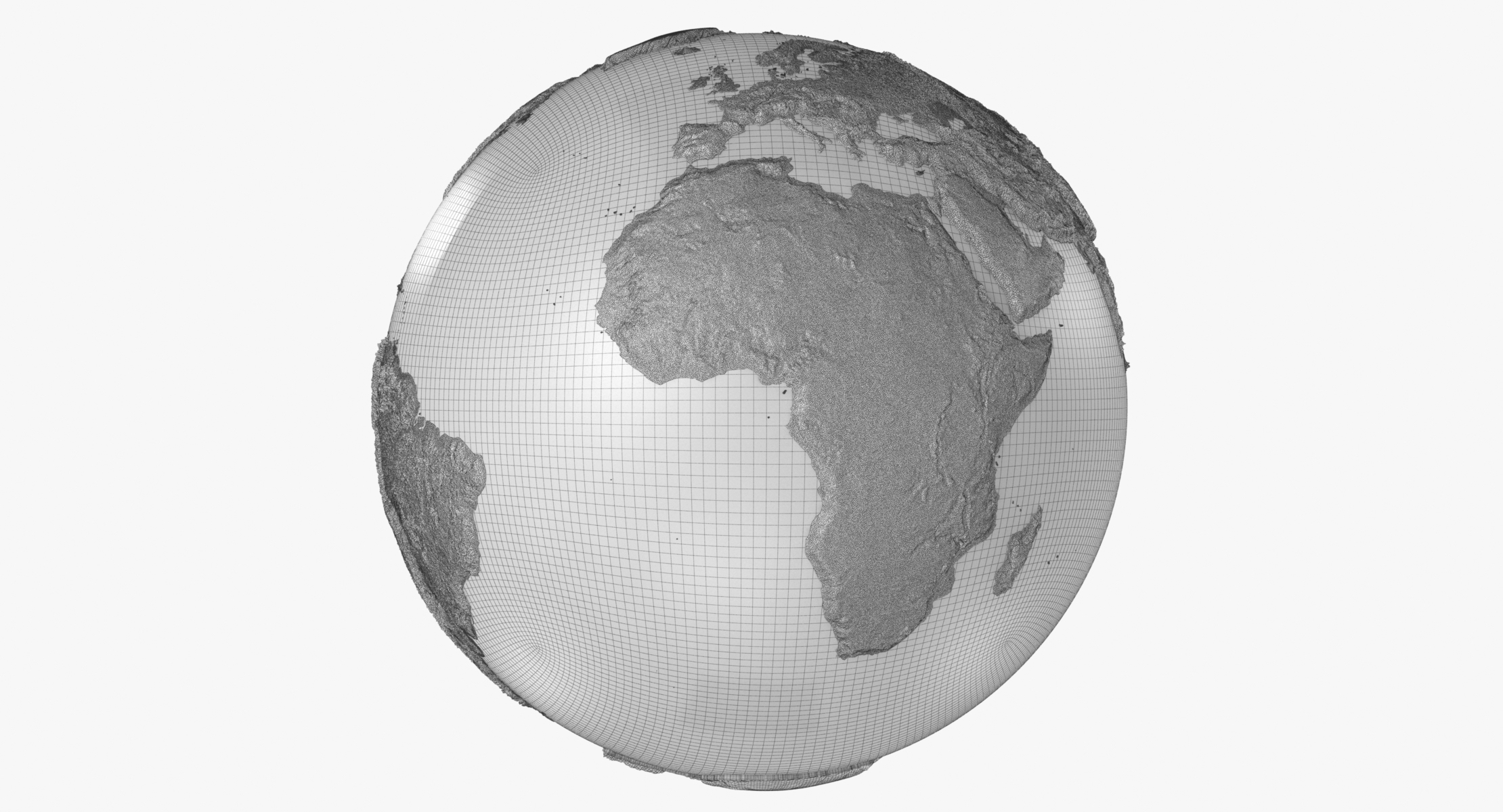 3D artistic topographic globe - TurboSquid 1556741