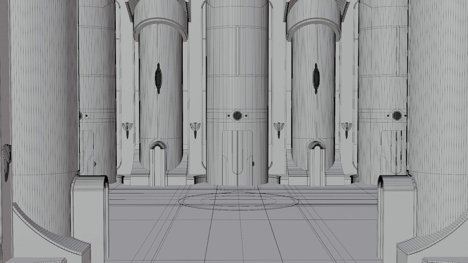 3D Model Jedi Temple Hallway Pack - TurboSquid 2146703