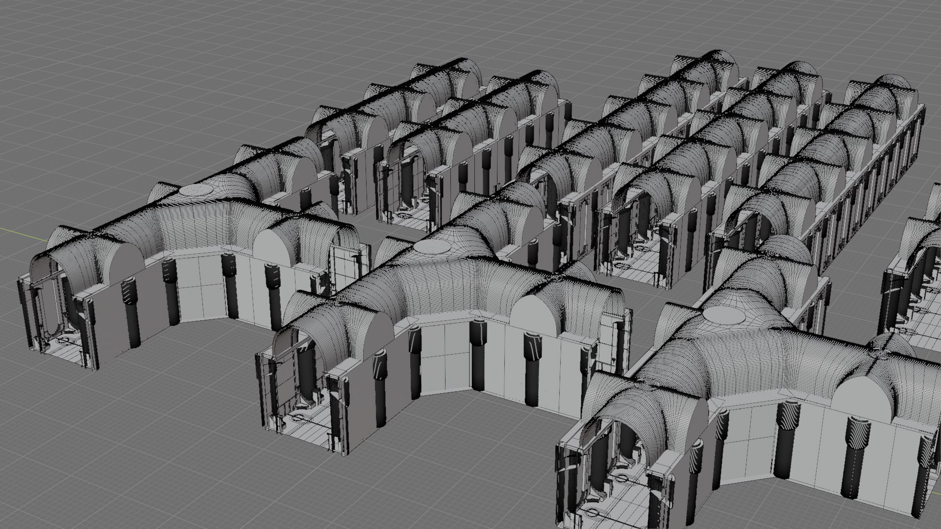 3D Model Jedi Temple Hallway Pack - TurboSquid 2146703