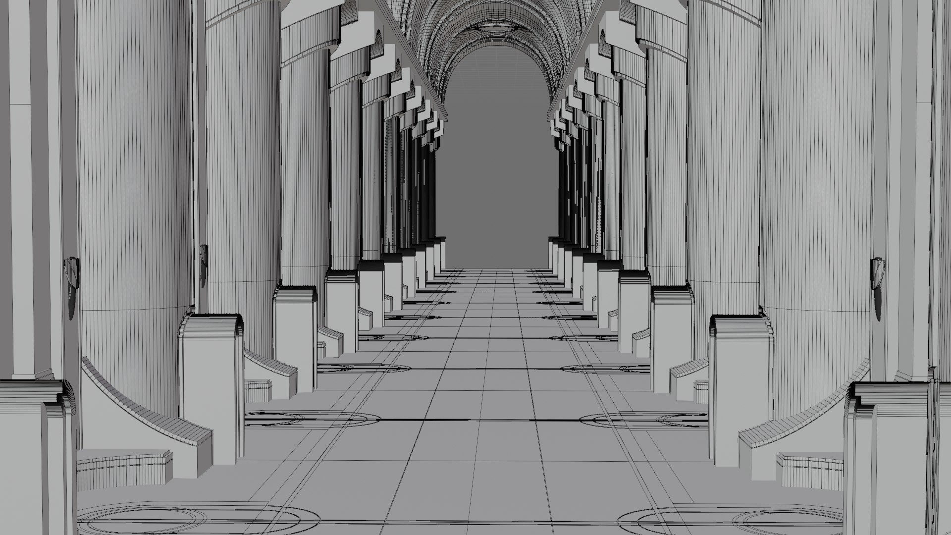 3D Model Jedi Temple Hallway Pack - TurboSquid 2146703