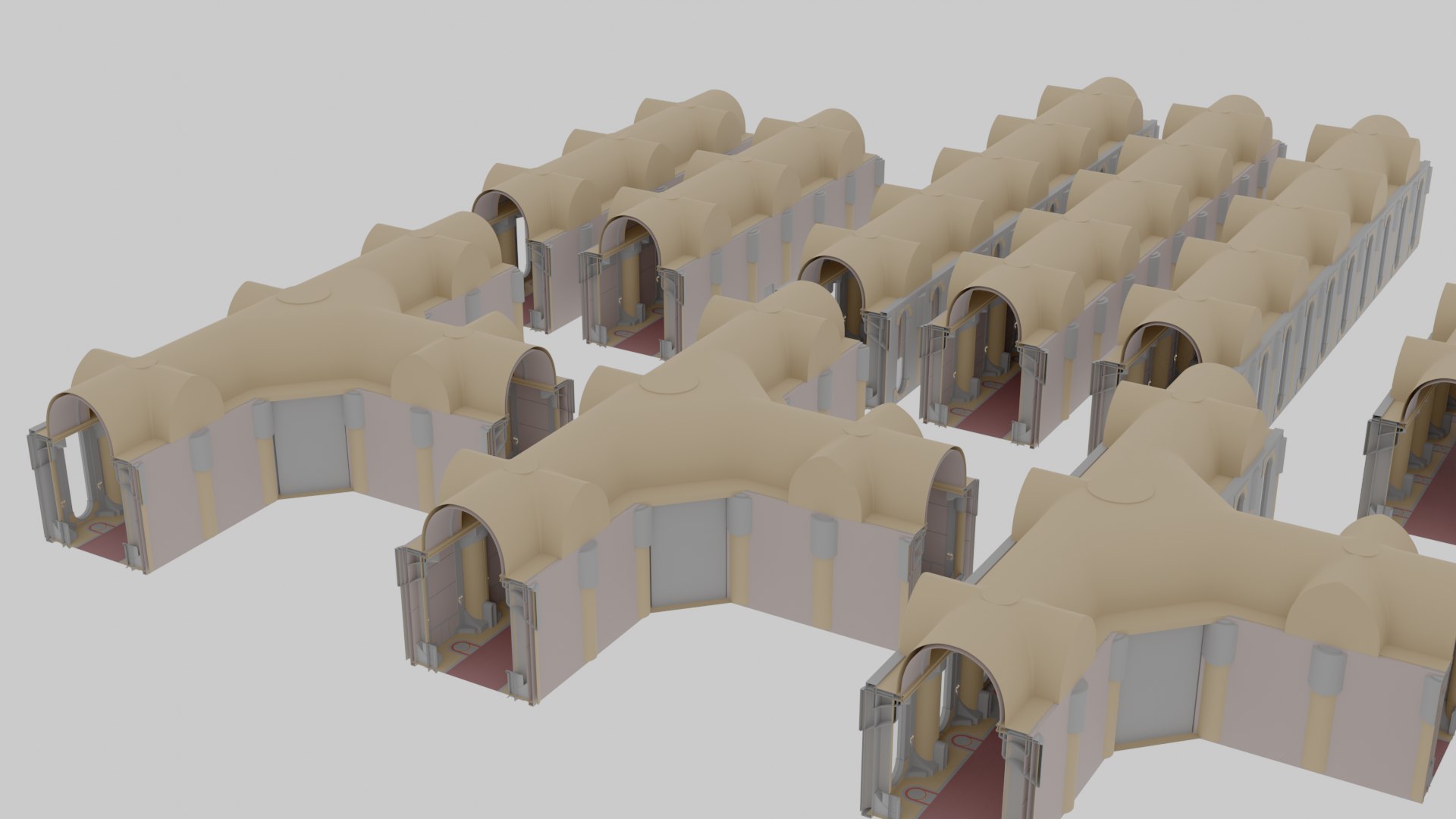 3D Model Jedi Temple Hallway Pack - TurboSquid 2146703