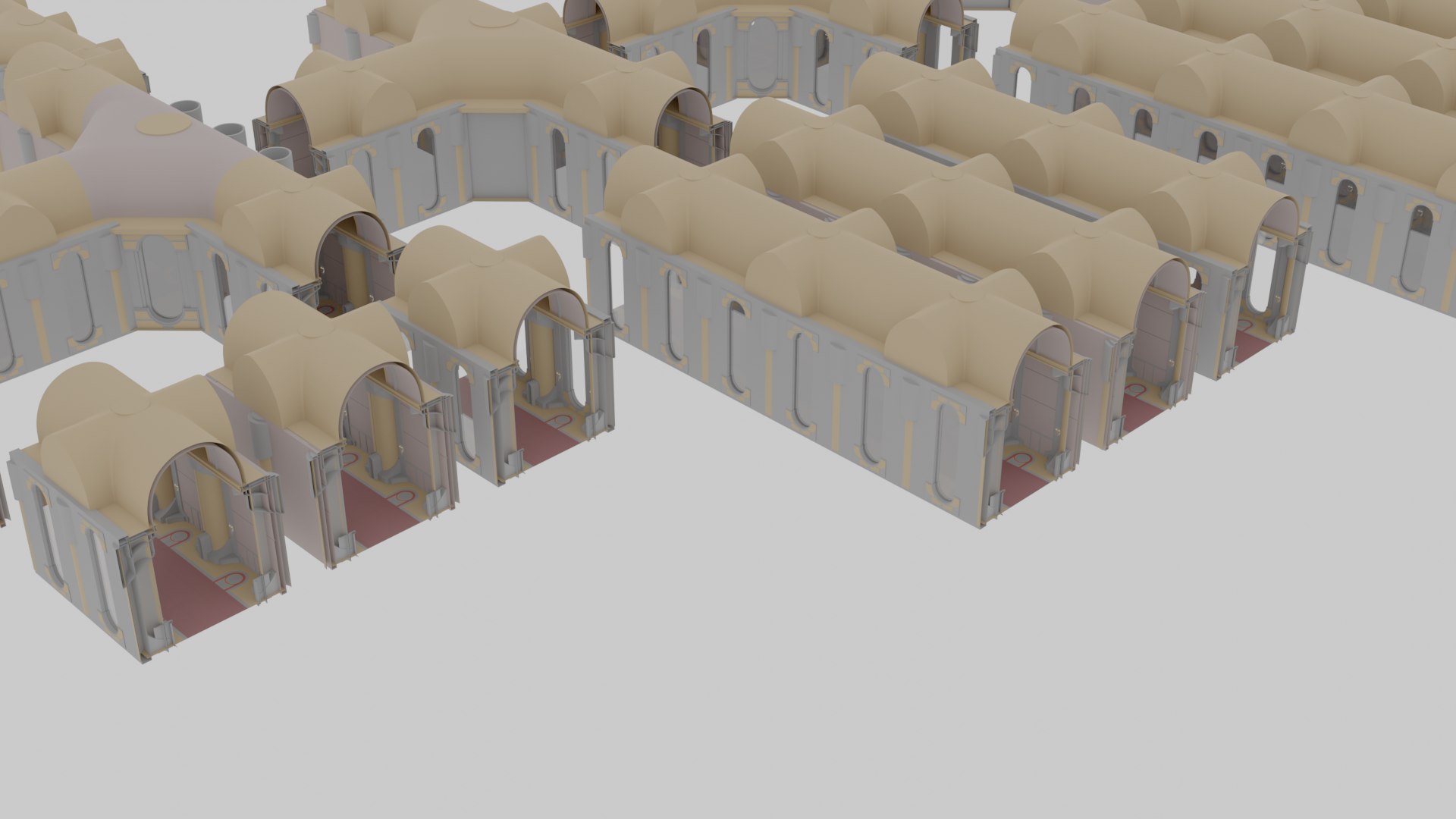 3D Model Jedi Temple Hallway Pack - TurboSquid 2146703