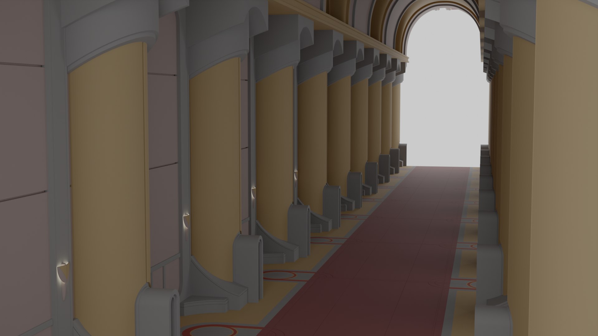 3D Model Jedi Temple Hallway Pack - TurboSquid 2146703