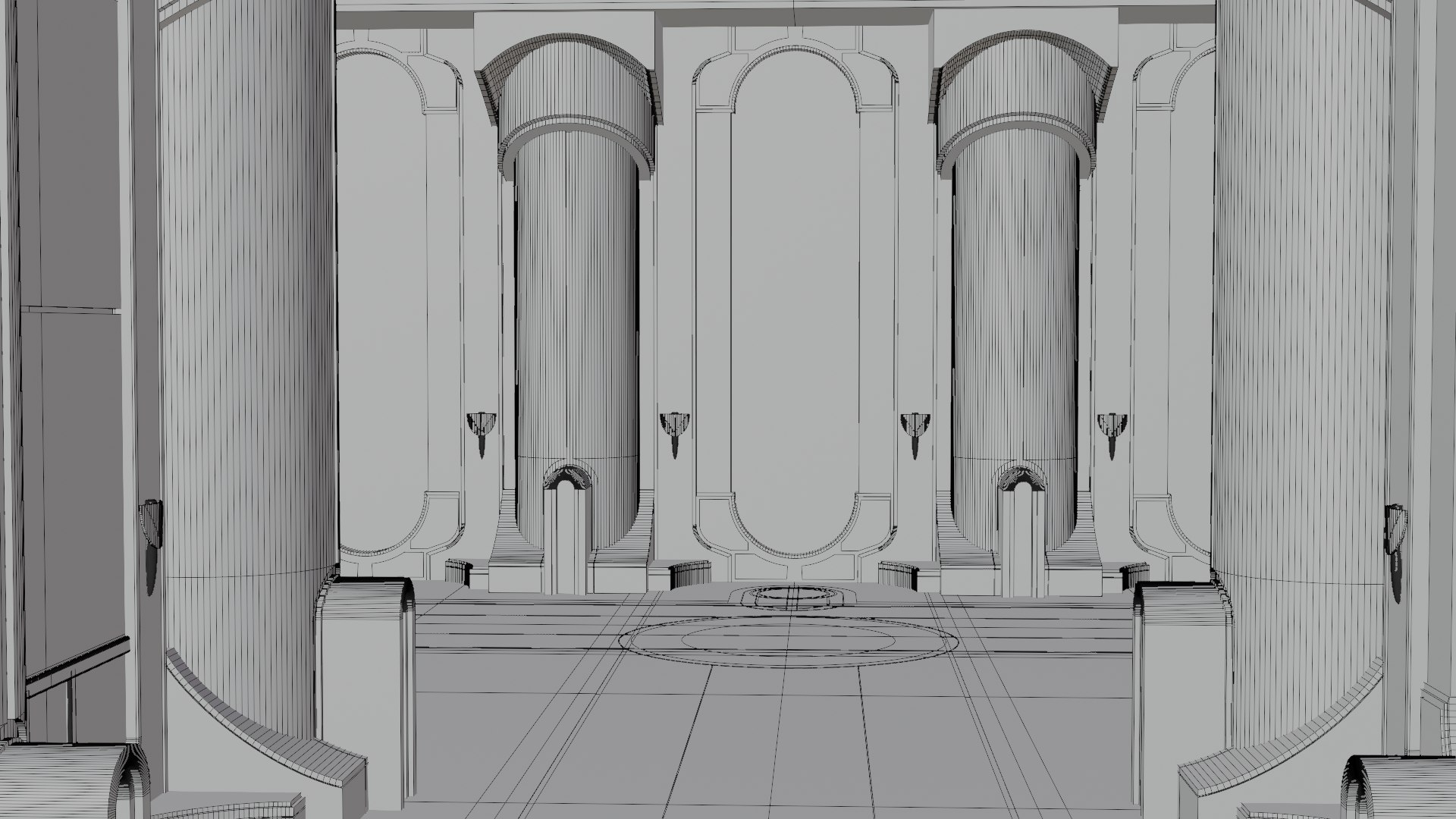 3D Model Jedi Temple Hallway Pack - TurboSquid 2146703