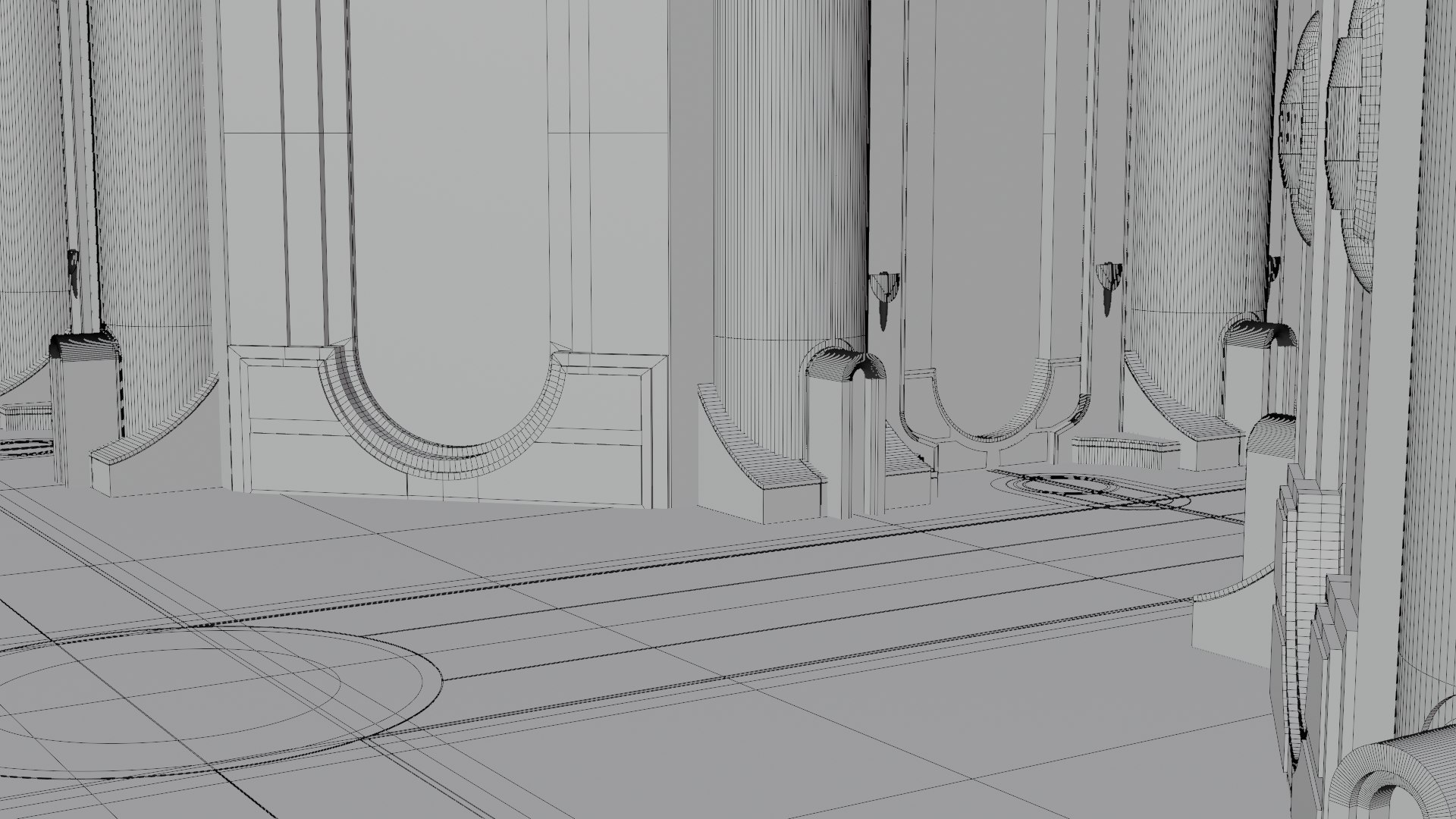 3D Model Jedi Temple Hallway Pack - TurboSquid 2146703