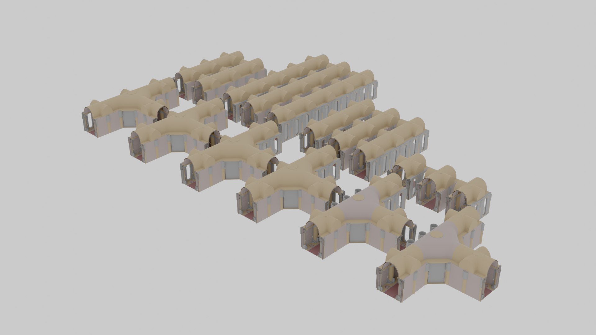 3D Model Jedi Temple Hallway Pack - TurboSquid 2146703