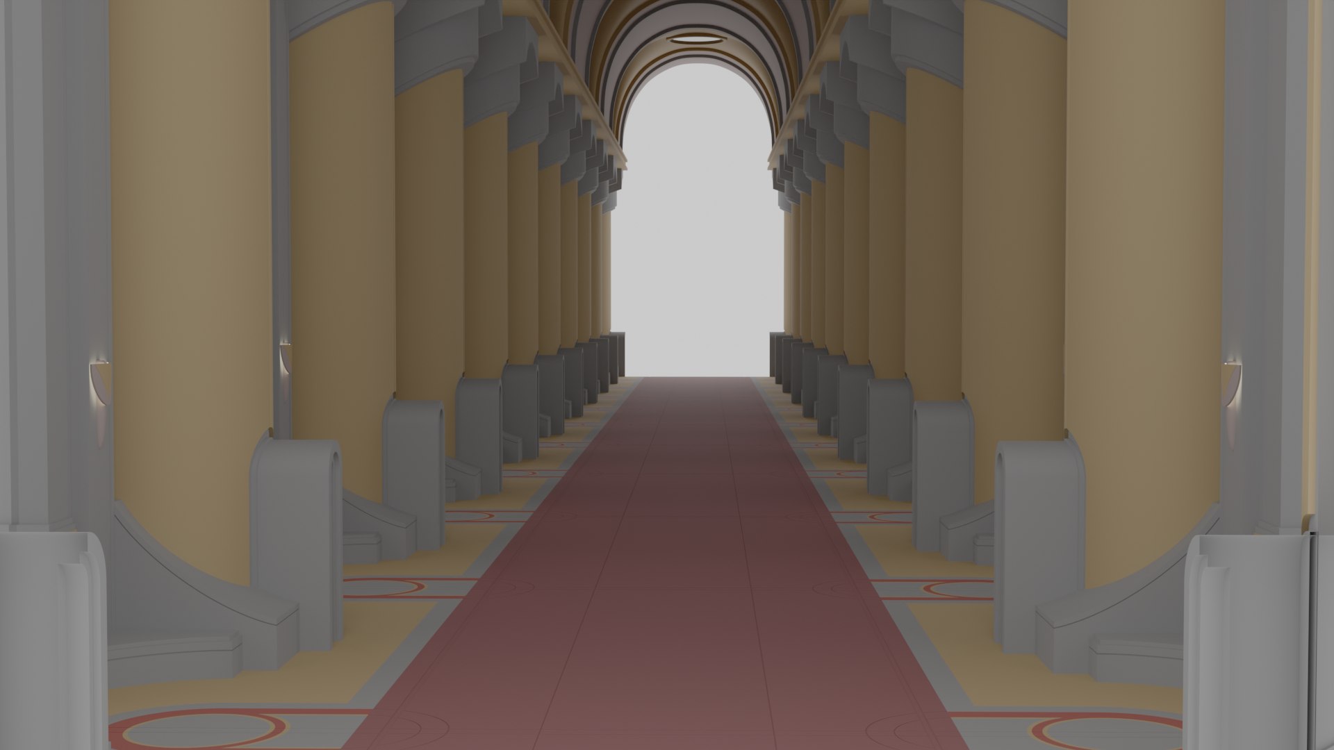3D Model Jedi Temple Hallway Pack - TurboSquid 2146703