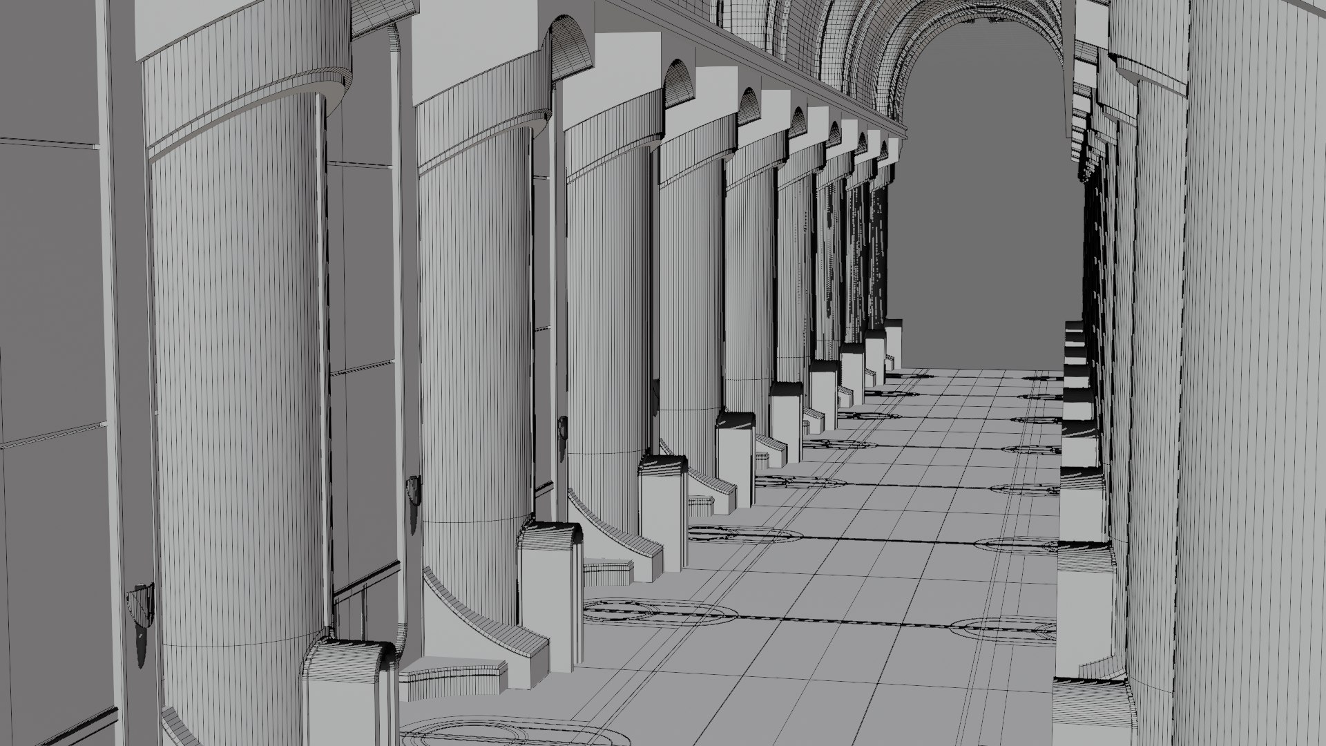3D Model Jedi Temple Hallway Pack - TurboSquid 2146703