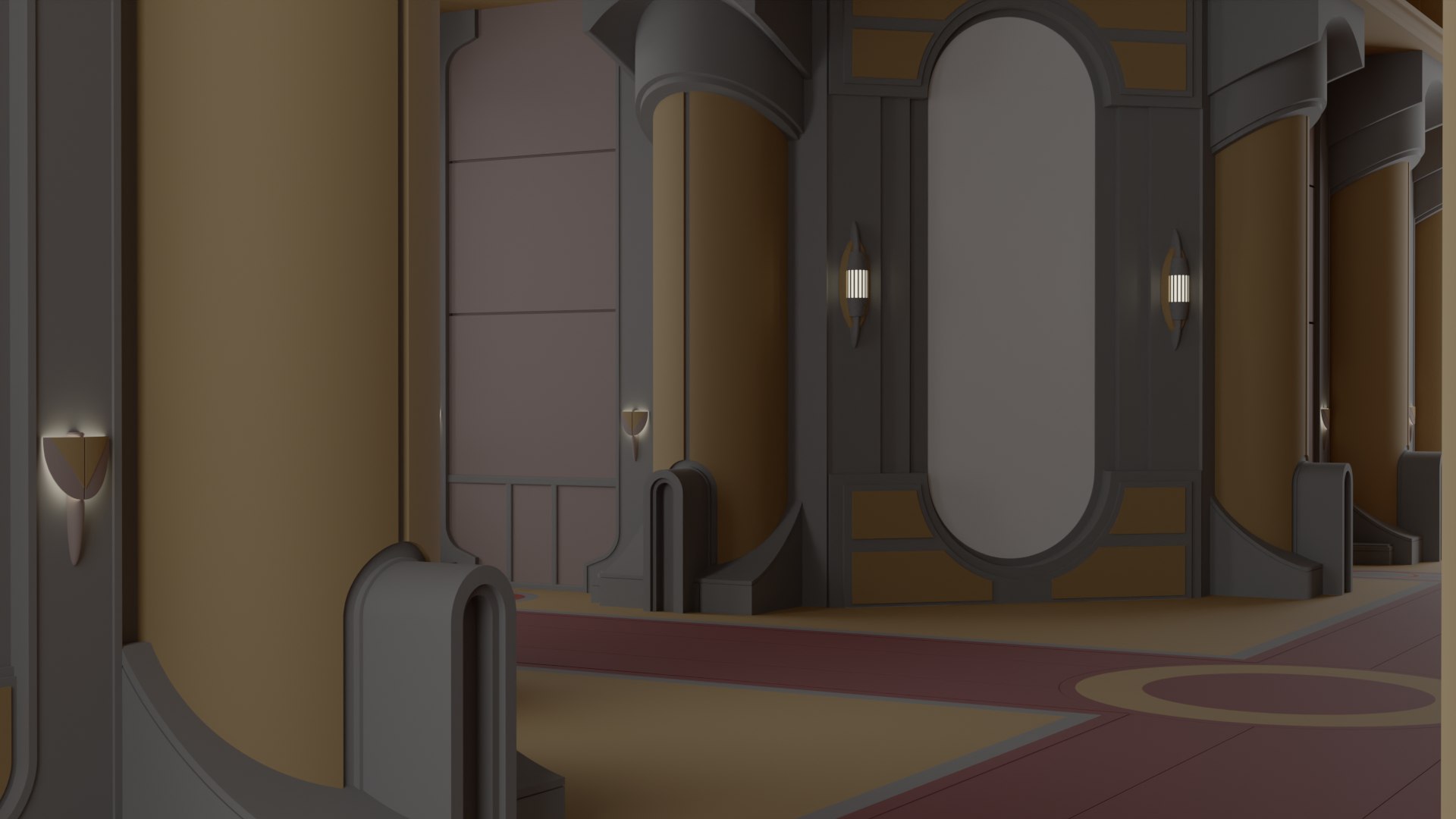 3D Model Jedi Temple Hallway Pack - TurboSquid 2146703