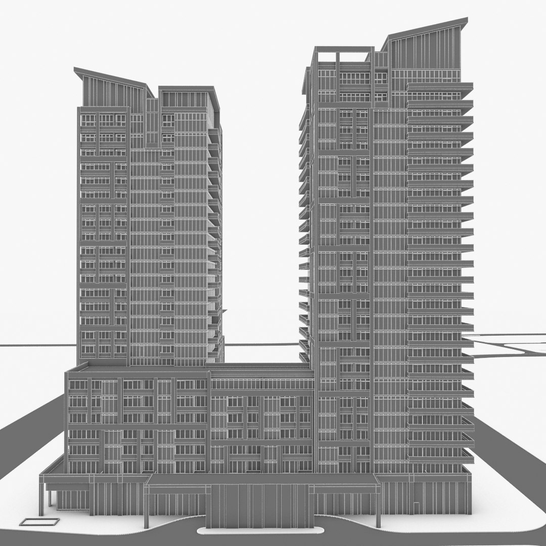 Residential Tower Complex 02 3D Model - TurboSquid 1751345