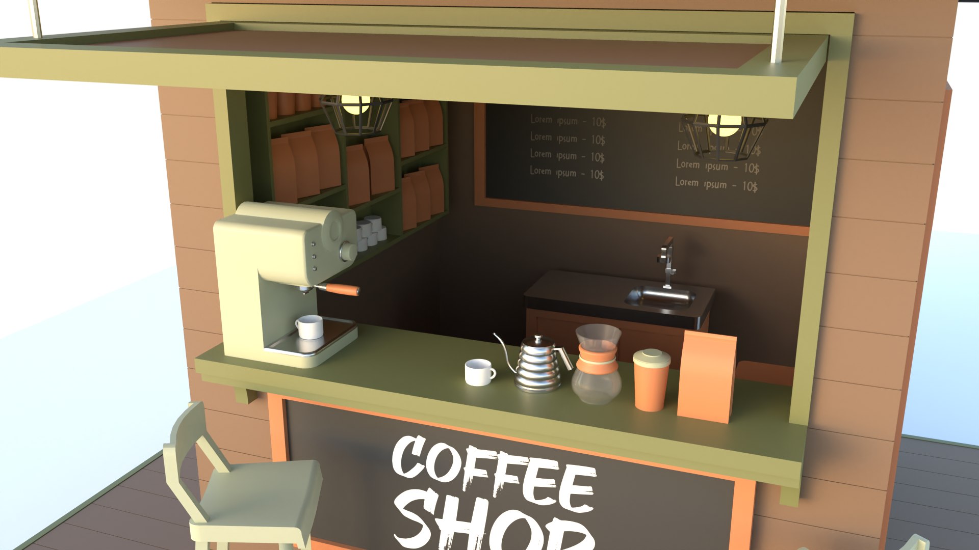 Coffee Booth 3D Model Model - TurboSquid 2069304