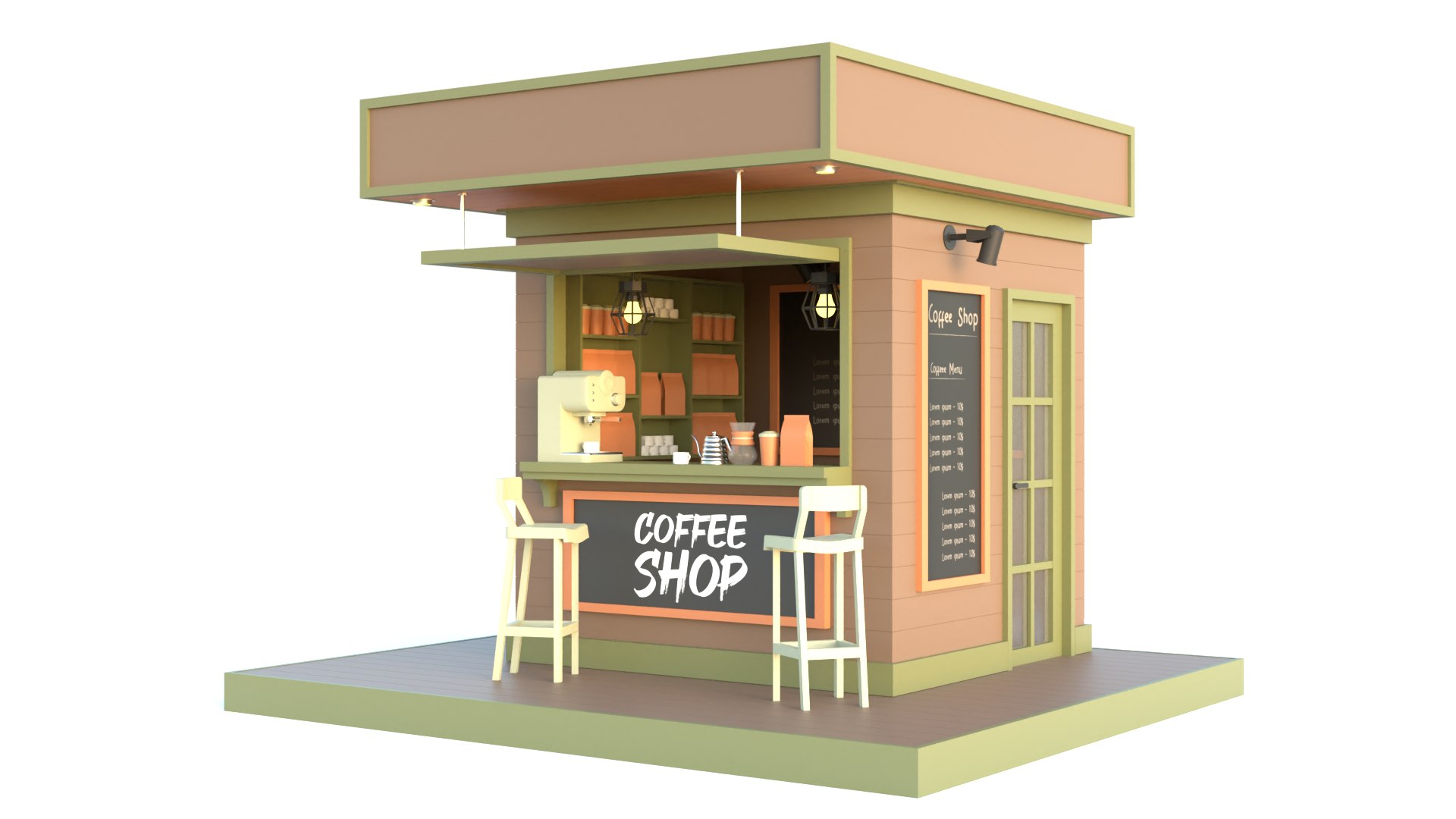 Coffee Booth 3D Model Model - TurboSquid 2069304