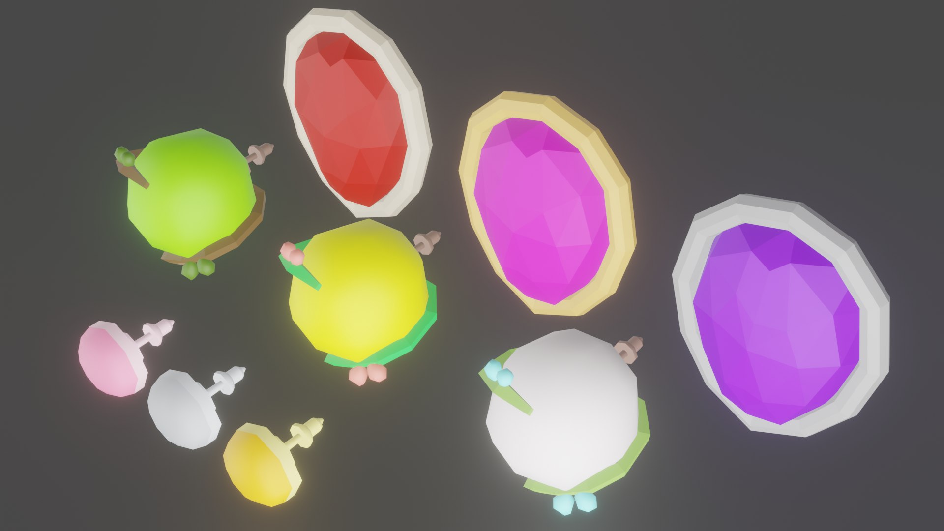 Princess Earring - Pack Of Three 3D Model - TurboSquid 1962096