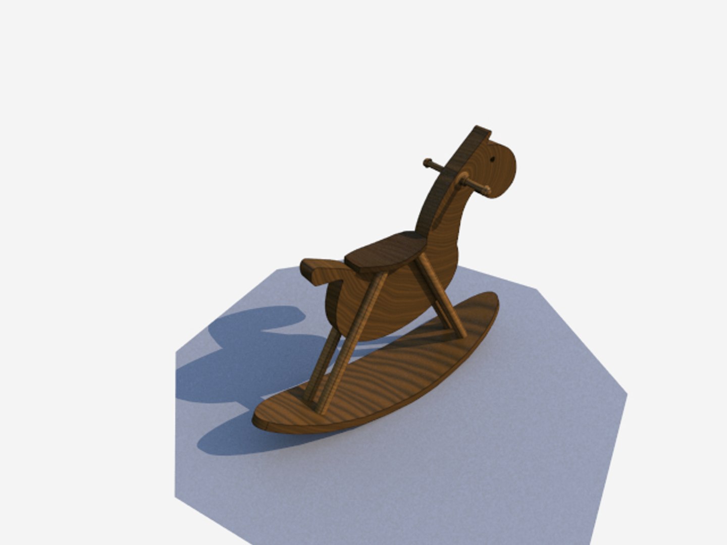 3d Wooden Rocking Horse Model