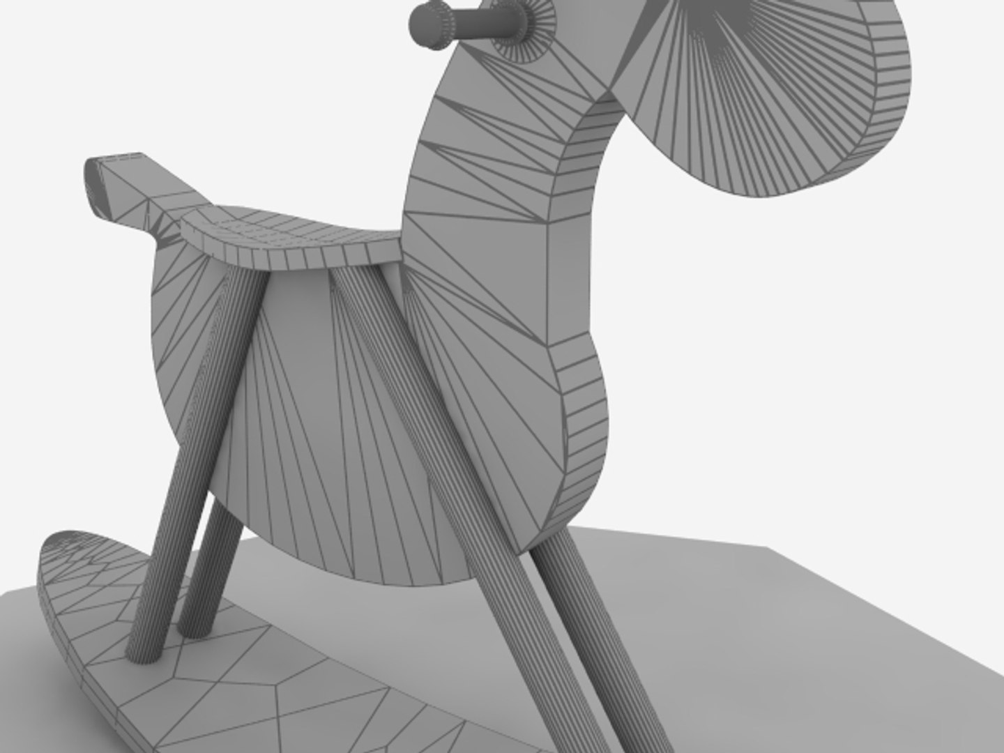 3d Wooden Rocking Horse Model