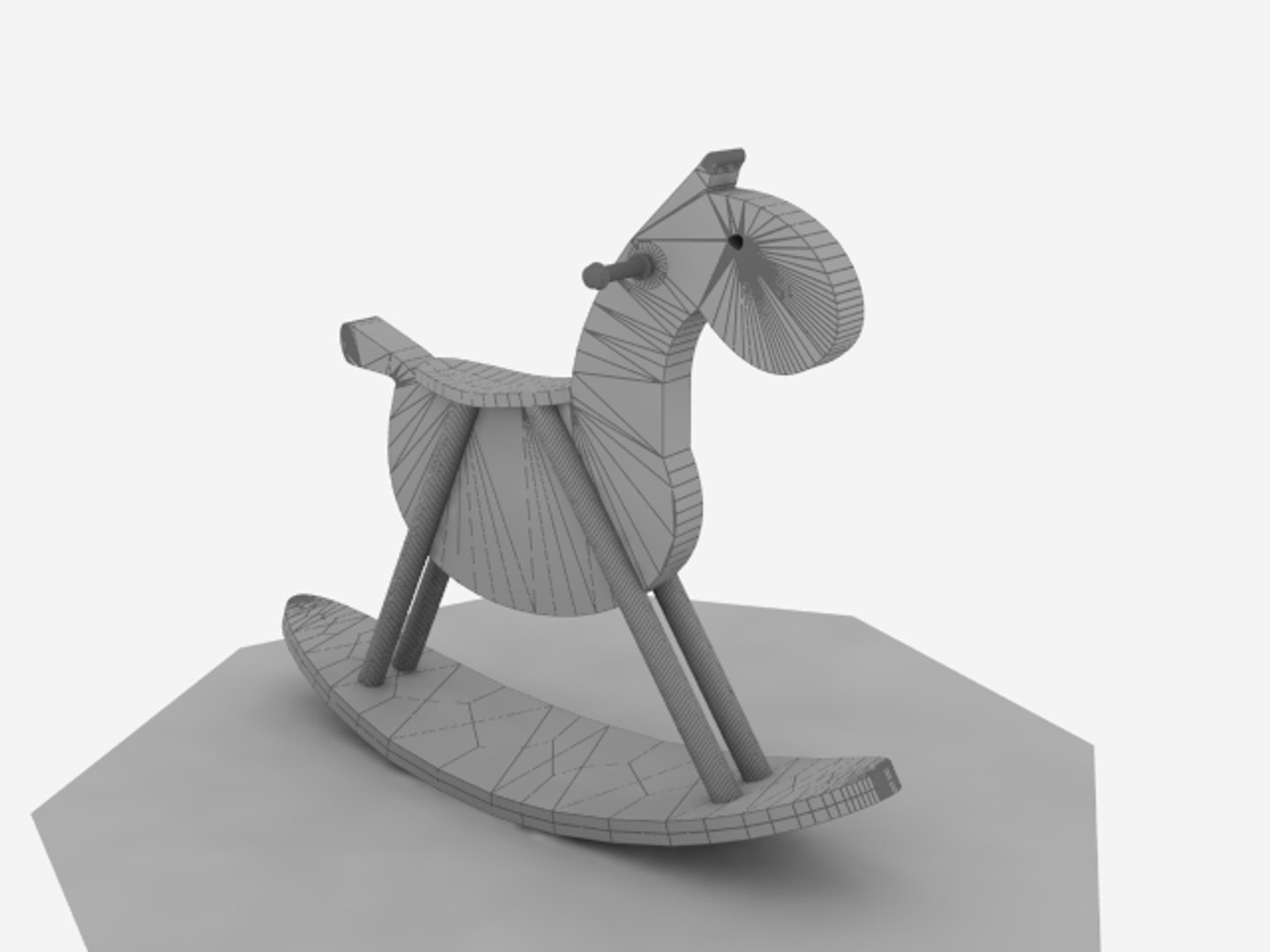 3d Wooden Rocking Horse Model