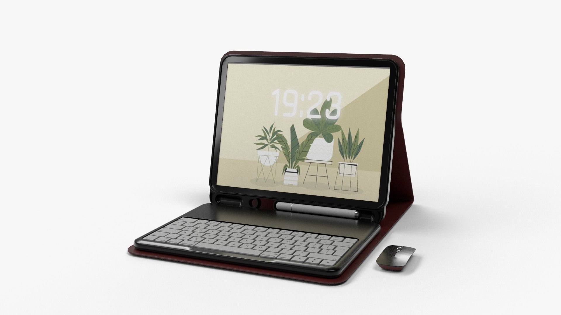 Modern Pc Tablet Set Pen Mouse Black Red Version 3D Model - TurboSquid ...