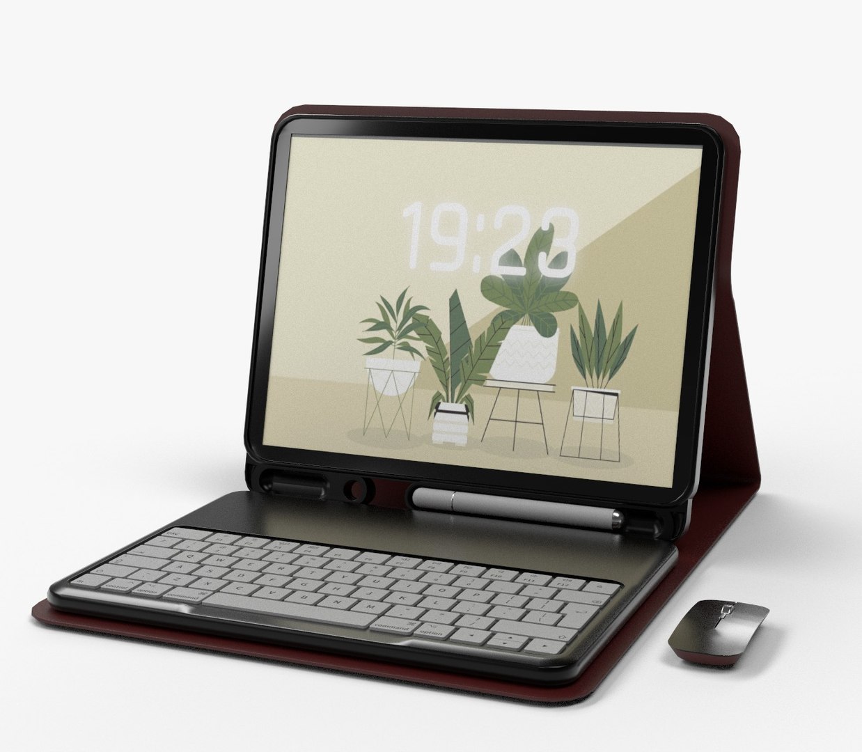 Modern Pc Tablet Set Pen Mouse Black Red Version 3D Model - TurboSquid ...