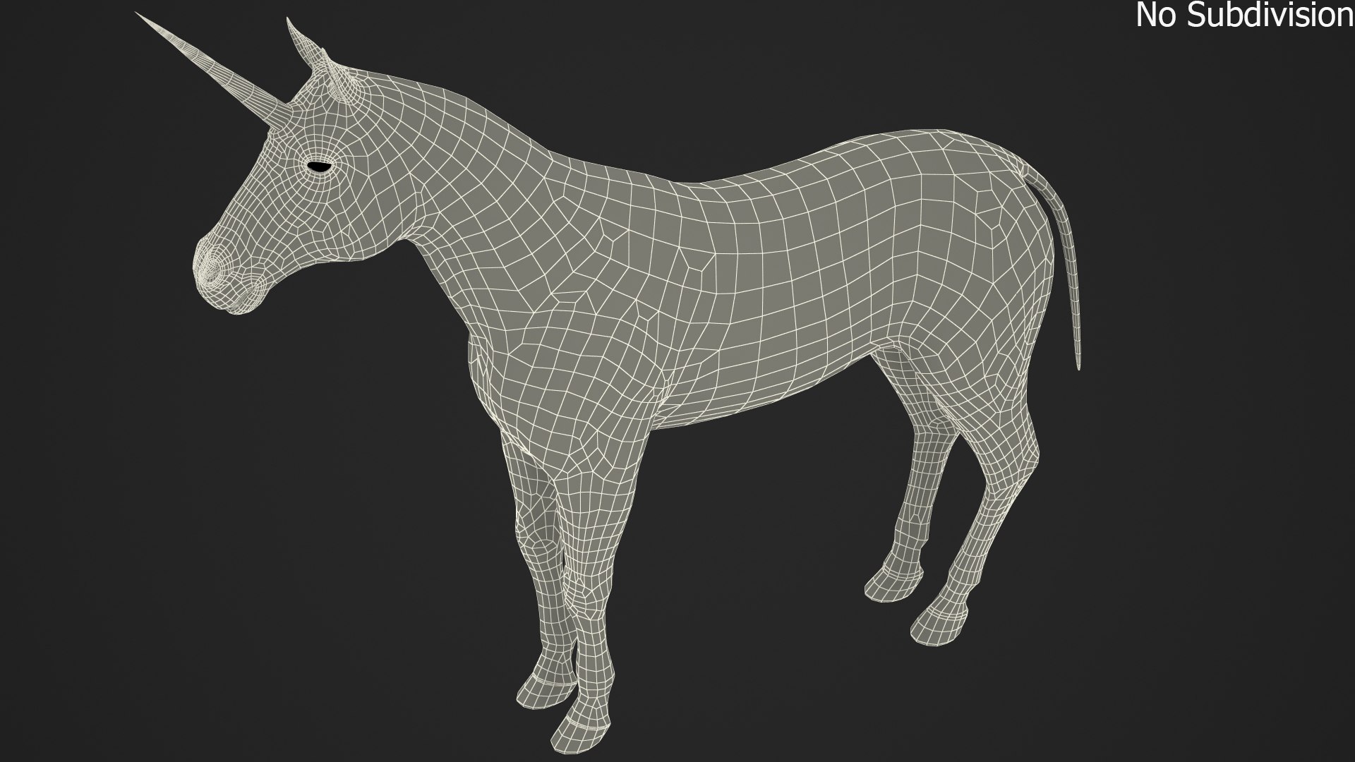3D White Unicorn With Fur Model - TurboSquid 2209134