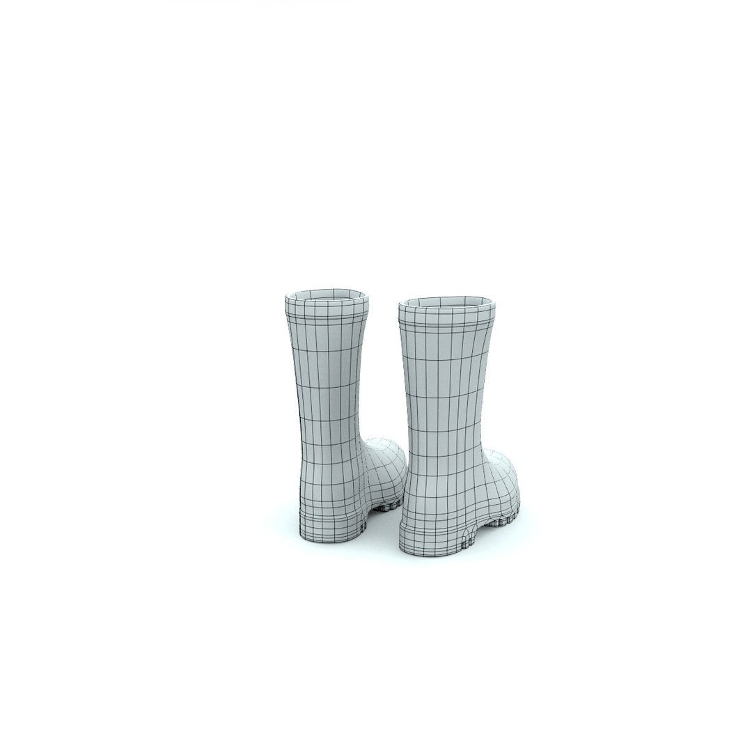 Wellington Boots Striped 3D Model - TurboSquid 1381234