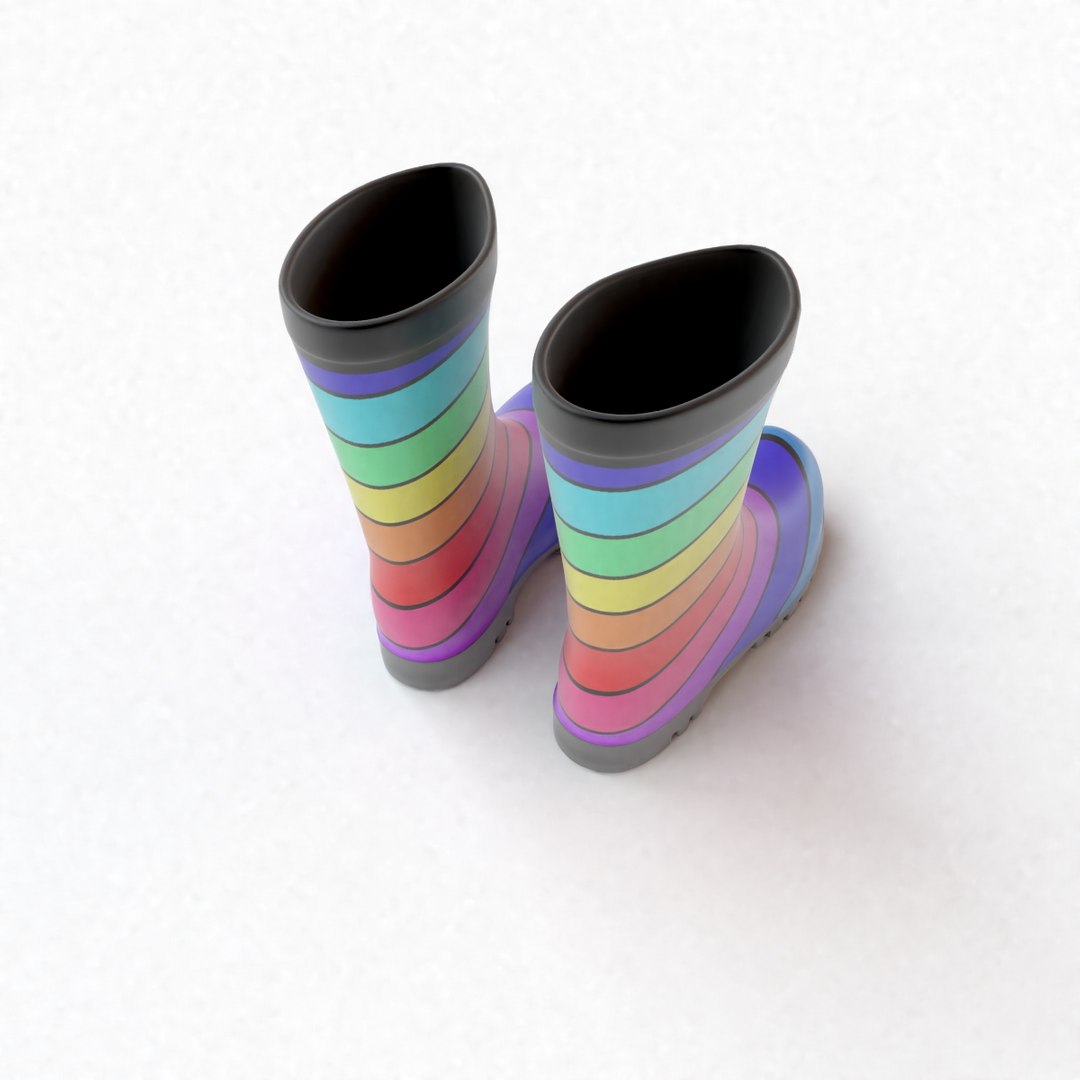 Wellington Boots Striped 3D Model - TurboSquid 1381234