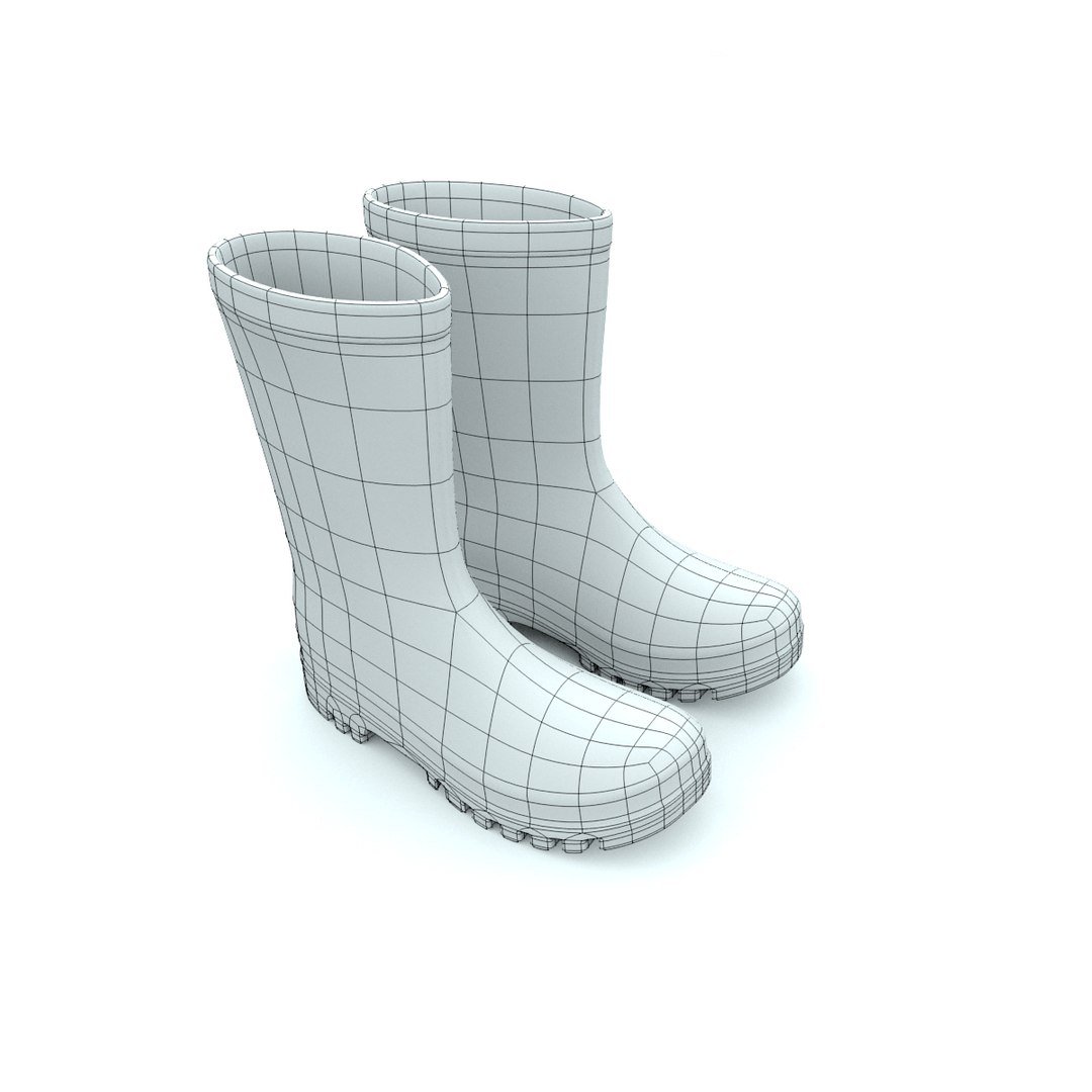 Wellington Boots Striped 3D Model - TurboSquid 1381234