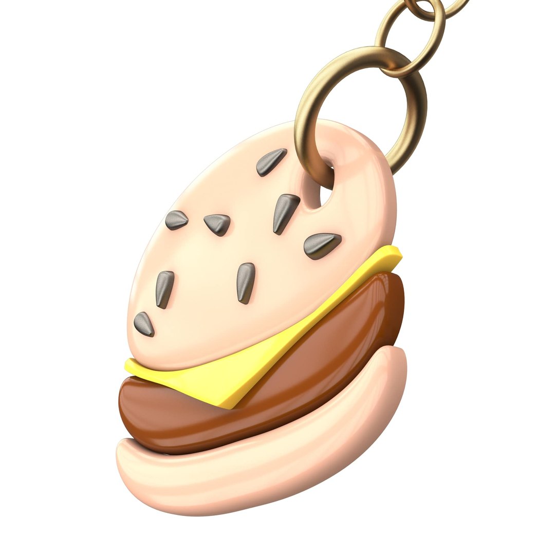 Hamburger Emoji Keychain 3D Model - TurboSquid 2509904