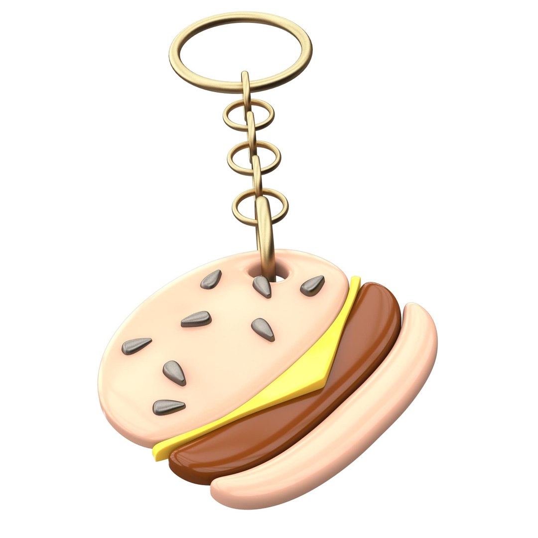 Hamburger Emoji Keychain 3D Model - TurboSquid 2509904