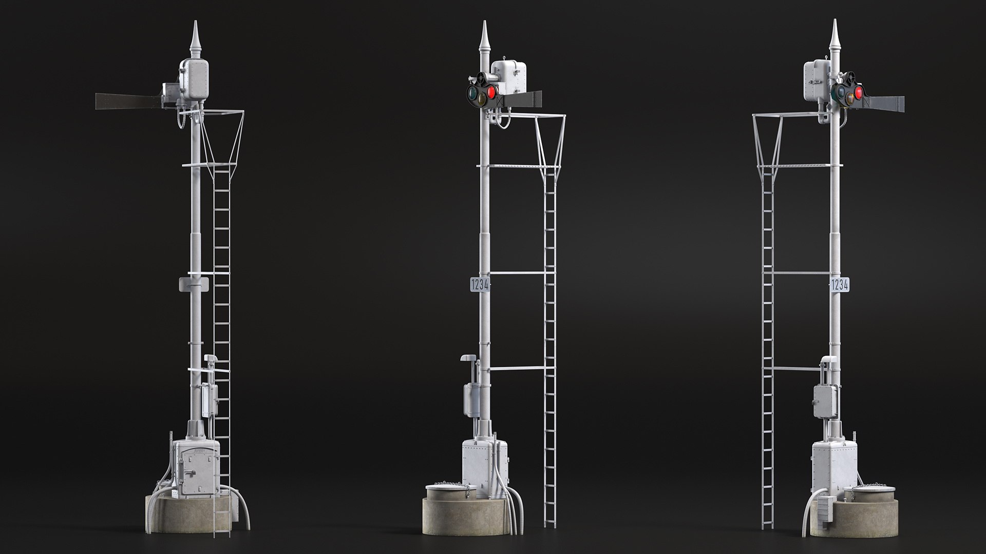 3D Railway Semaphore Signal - TurboSquid 2012439