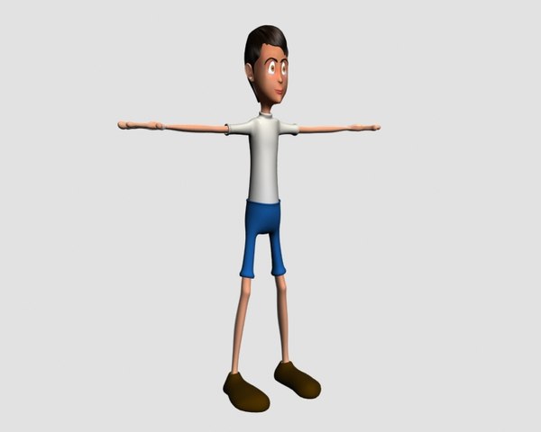 3d model smart boy cartoon