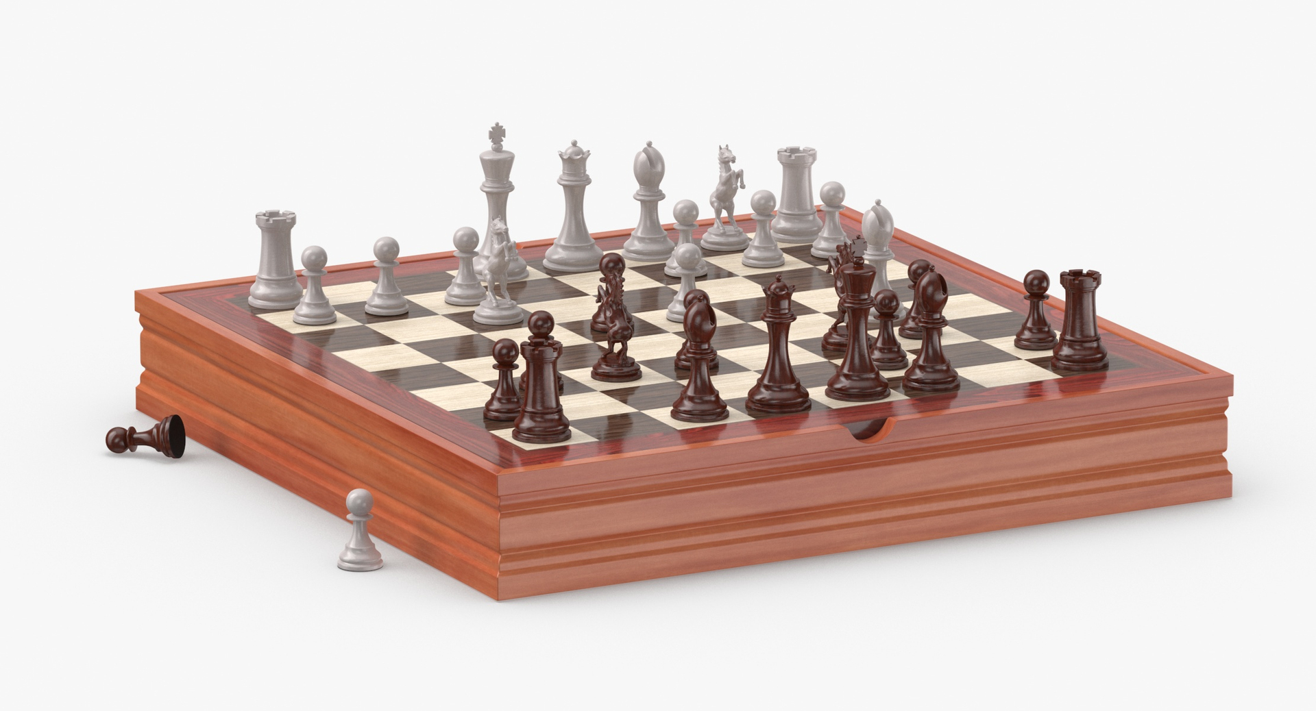 Chess board set 02 3D model - TurboSquid 1581656