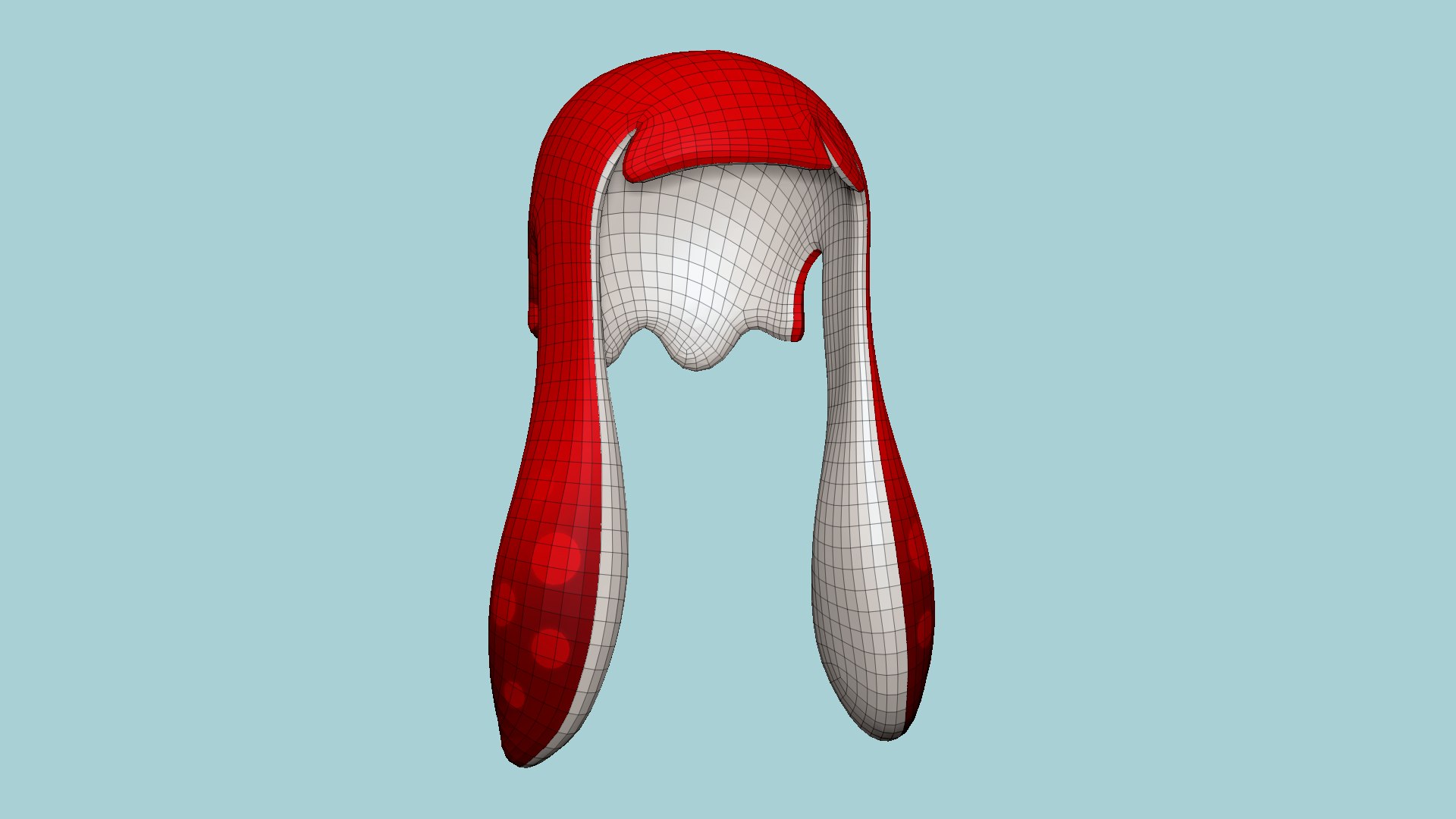 3D Model Inkling Hair 09 Red - Splatoon Character Design - TurboSquid ...