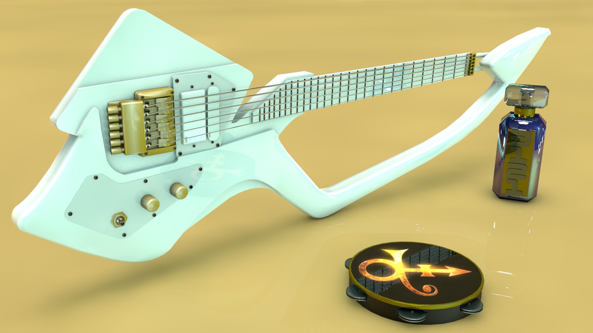 3d Model Prince C Guitar