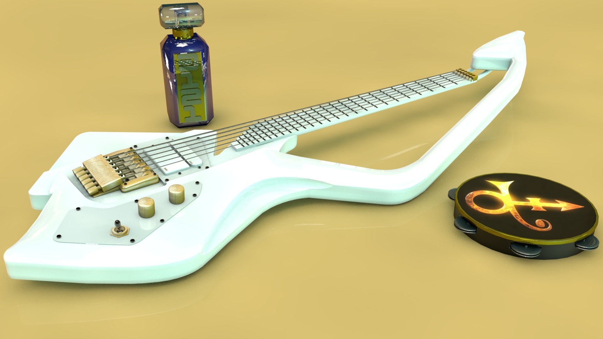 3d Model Prince C Guitar