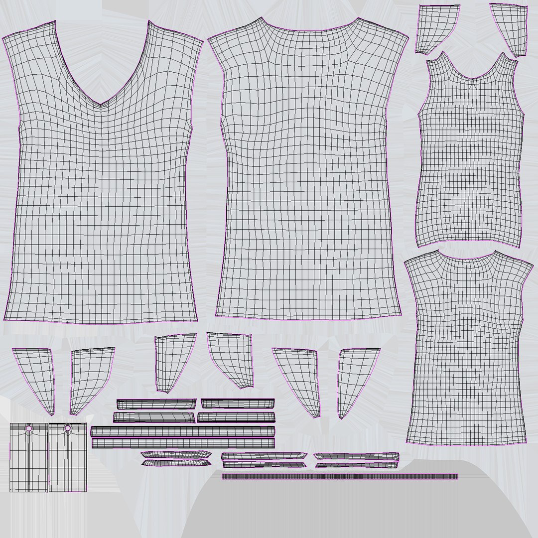 Female V Neck Laid 3D Model - TurboSquid 1194599